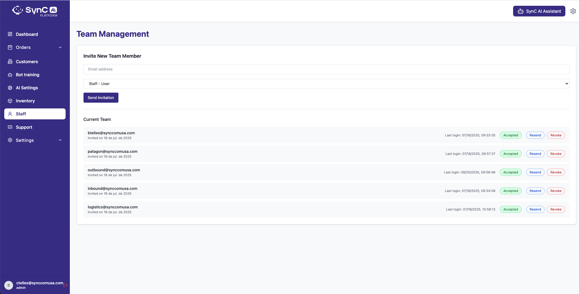 SynC Ai Platform - The AI Brain for Fulfillment & Commerce